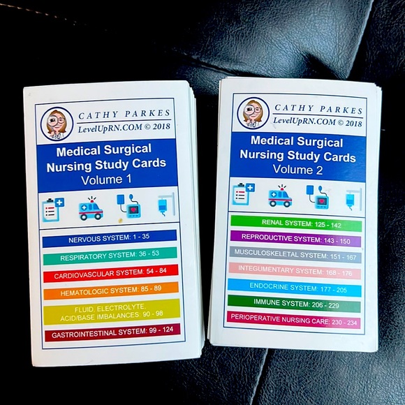 Other | Medical Surgical Nursing Study Cards Vol 1 And 2 | Poshmark